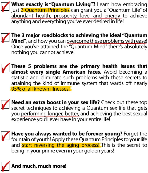 Customer Special $1 Offer - Quantum Living Secrets